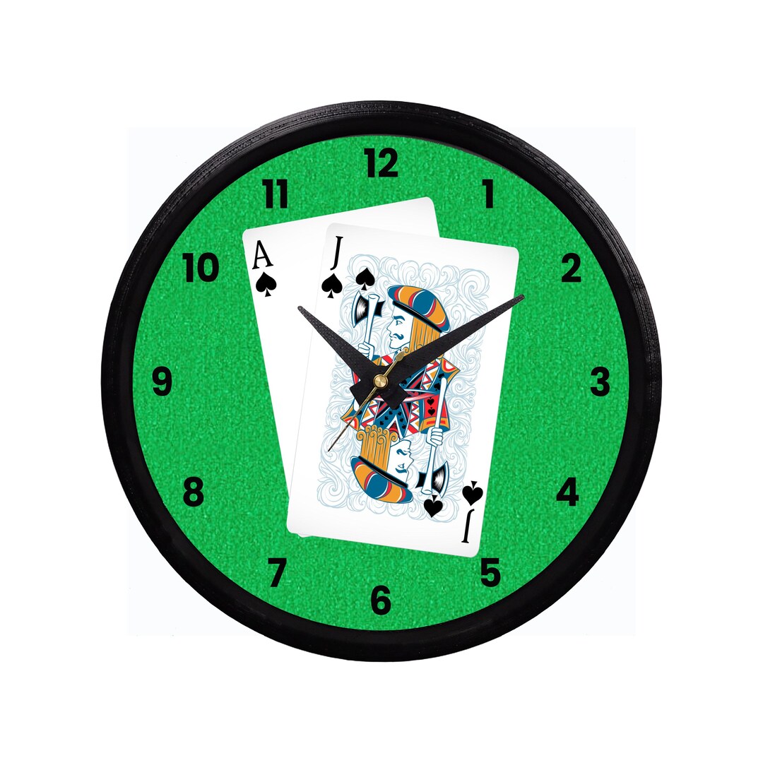 Black Jack Wall Clock Man Cave Poker Night Casino Decor Gift - Etsy