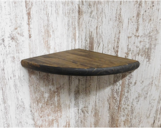 Farmhouse Style Round Front Corner Shelf Rustic Solid Pine - Etsy