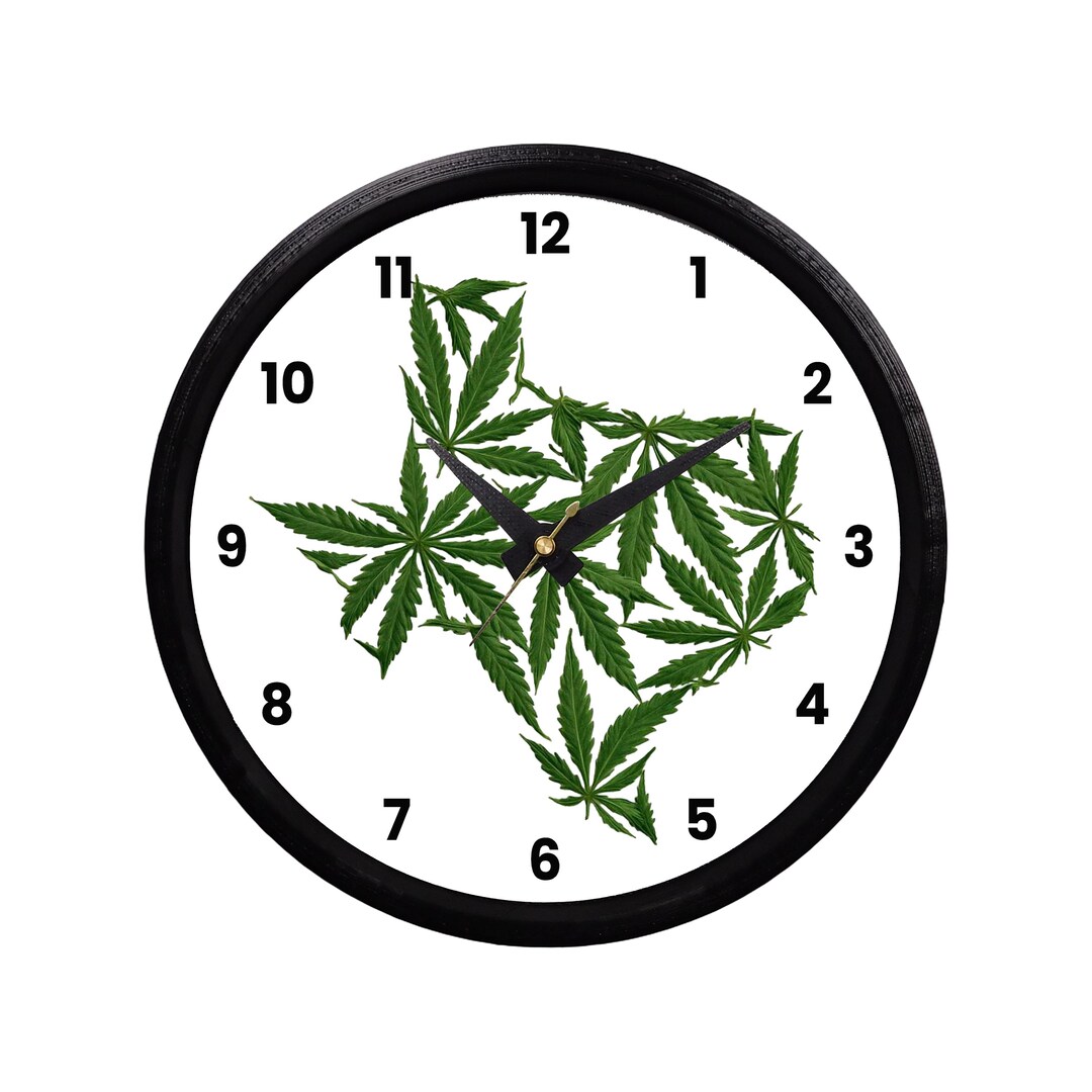 Texas Marijuana Wall Clock Other State Available Weed Pot Cannabis Gift ...