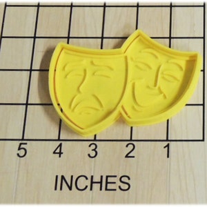 Comedy Tragedy Mask Faces Fondant Cookie Cutter and Stamp #1250 - Etsy
