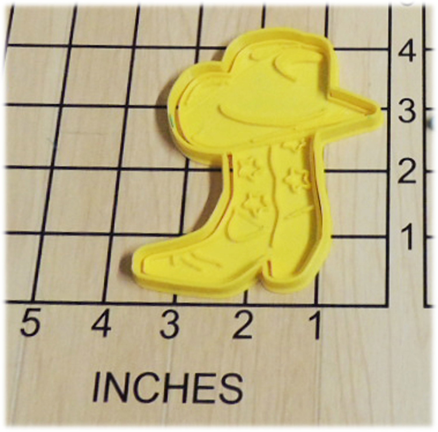 Western Cowboy Hat on Boot Shaped Cookie Cutter and Stamp | Etsy