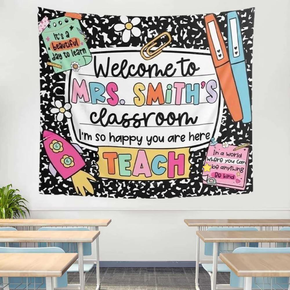 Composition Notebook Classroom Decor Welcome Tapestry Wall ...