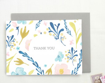 Kate Thank You Card Printable Floral Thank you Note Card