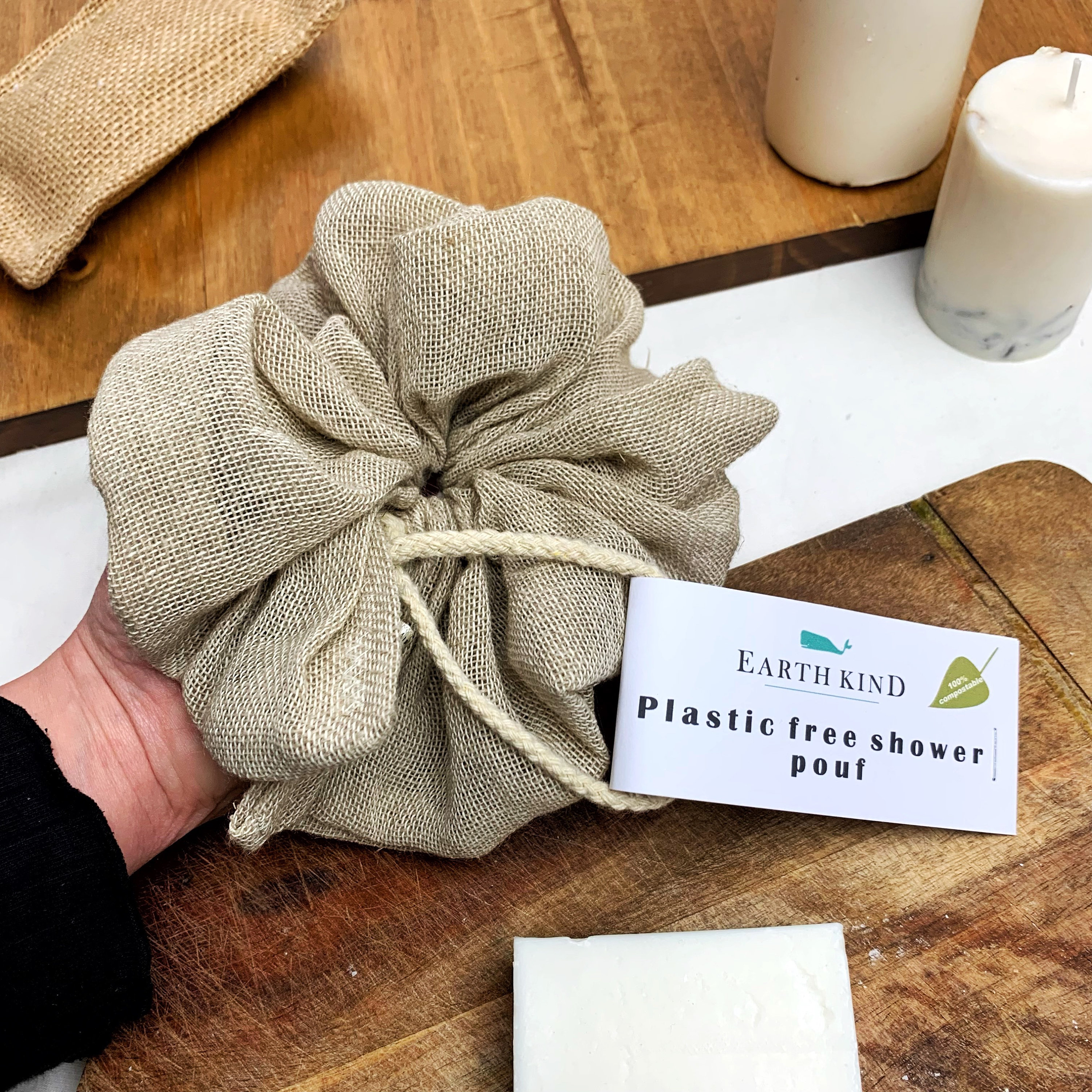 SHOWER PUFF SPONGE| Stocking Filler | Plastic Free| Bath Body Scrub ...