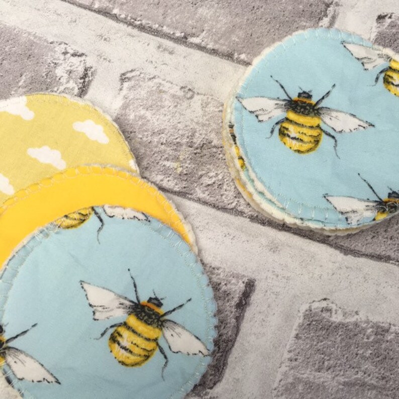10-20 Reusable Bee Cotton Pads Zero Waste Cleansing Wipes - Etsy Singapore