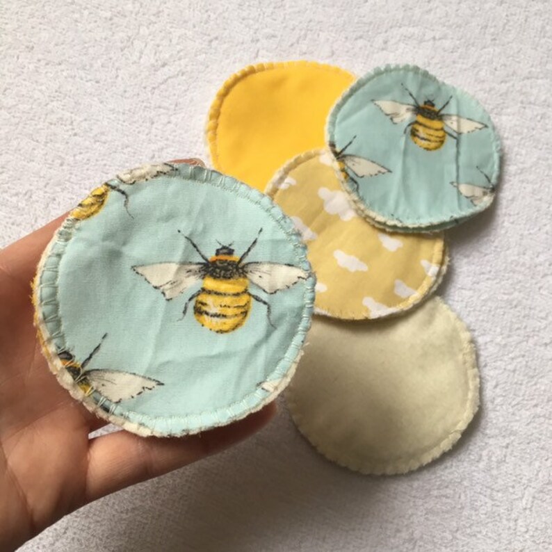 10-20 Reusable Bee Cotton Pads Zero Waste Cleansing Wipes - Etsy Singapore