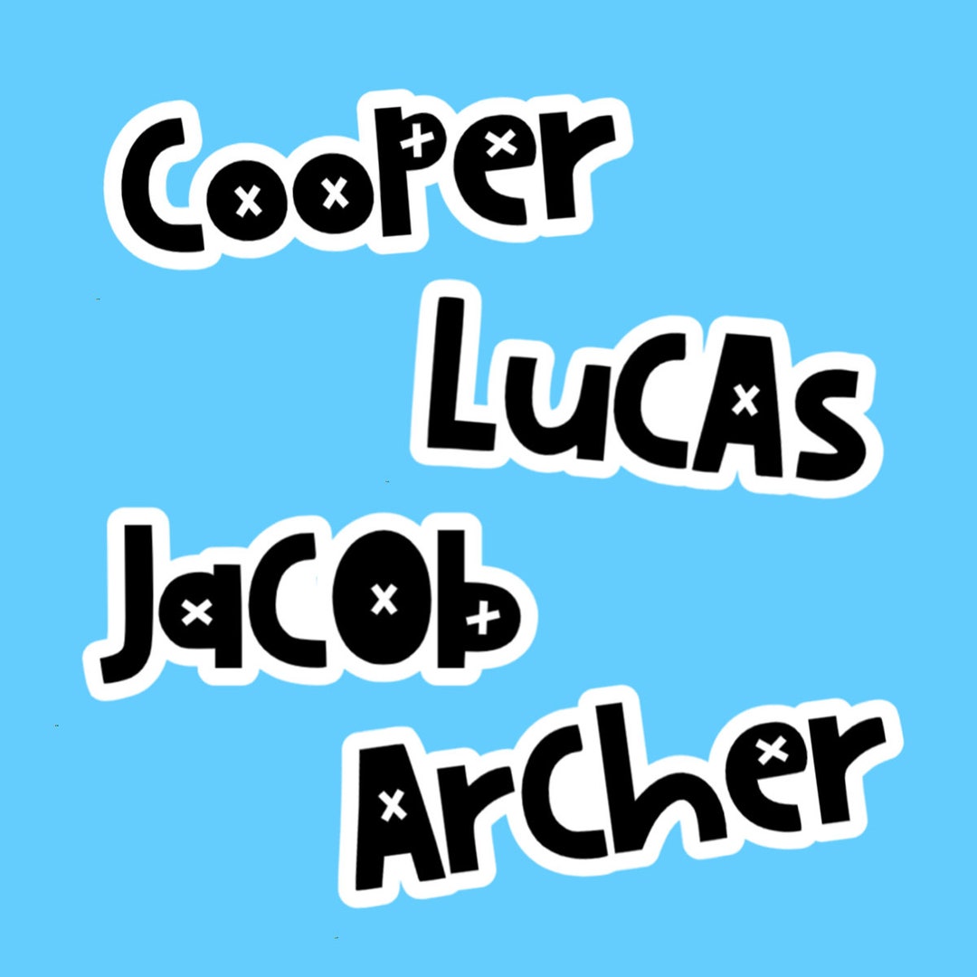 Custom Boy Name Sticker, Water Bottle Sticker, Stickers for Boys ...