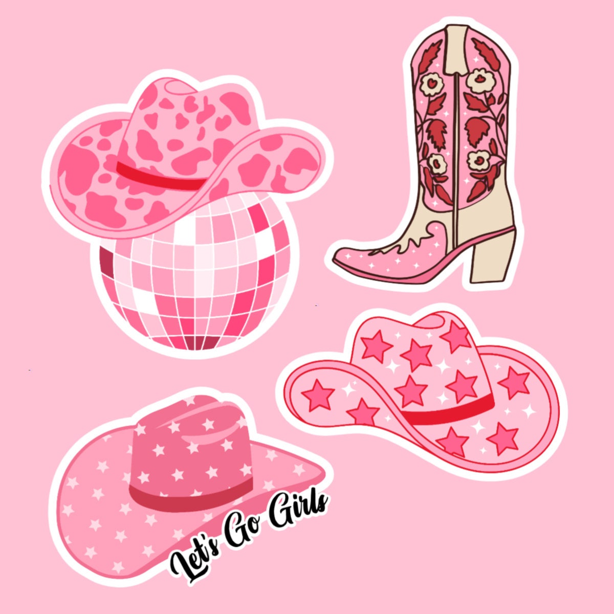 Cowgirl Stickers, Cowgirl Chic Sticker Set - Etsy