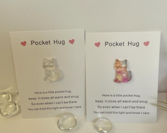 Emotional Support Twixie Cat Pocket Hug Amigurumi Plush With Card, Cat ...