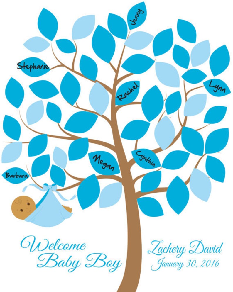 BABY Shower Sign-in Baby Shower Tree Baby Shower Guestbook - Etsy
