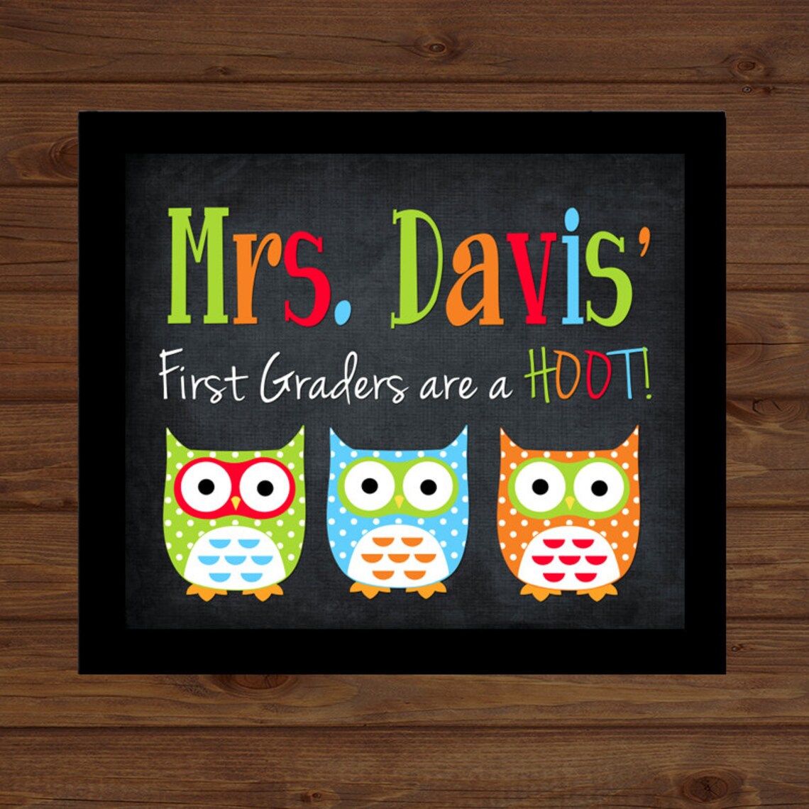 Owl Teacher Sign Back to School Custom Personalized - Etsy