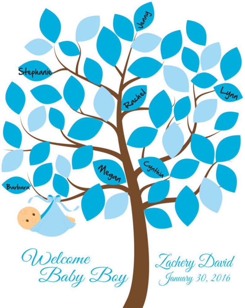 BABY Shower Sign-in Baby Shower Tree Baby Shower Guestbook - Etsy