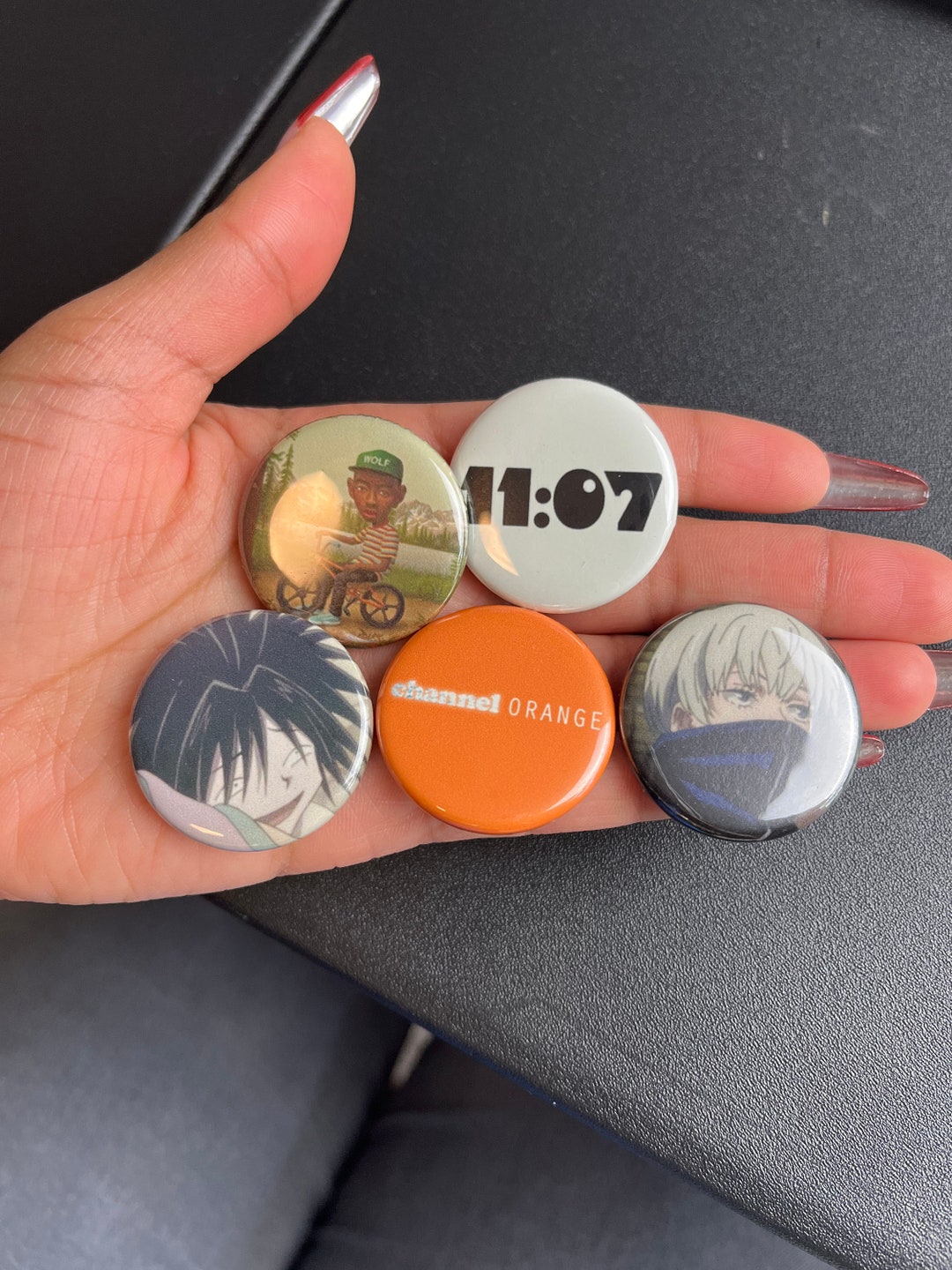 FIVE CUSTOM Pin Back Buttons, Custom Photo, Party Favors, Memorial ...