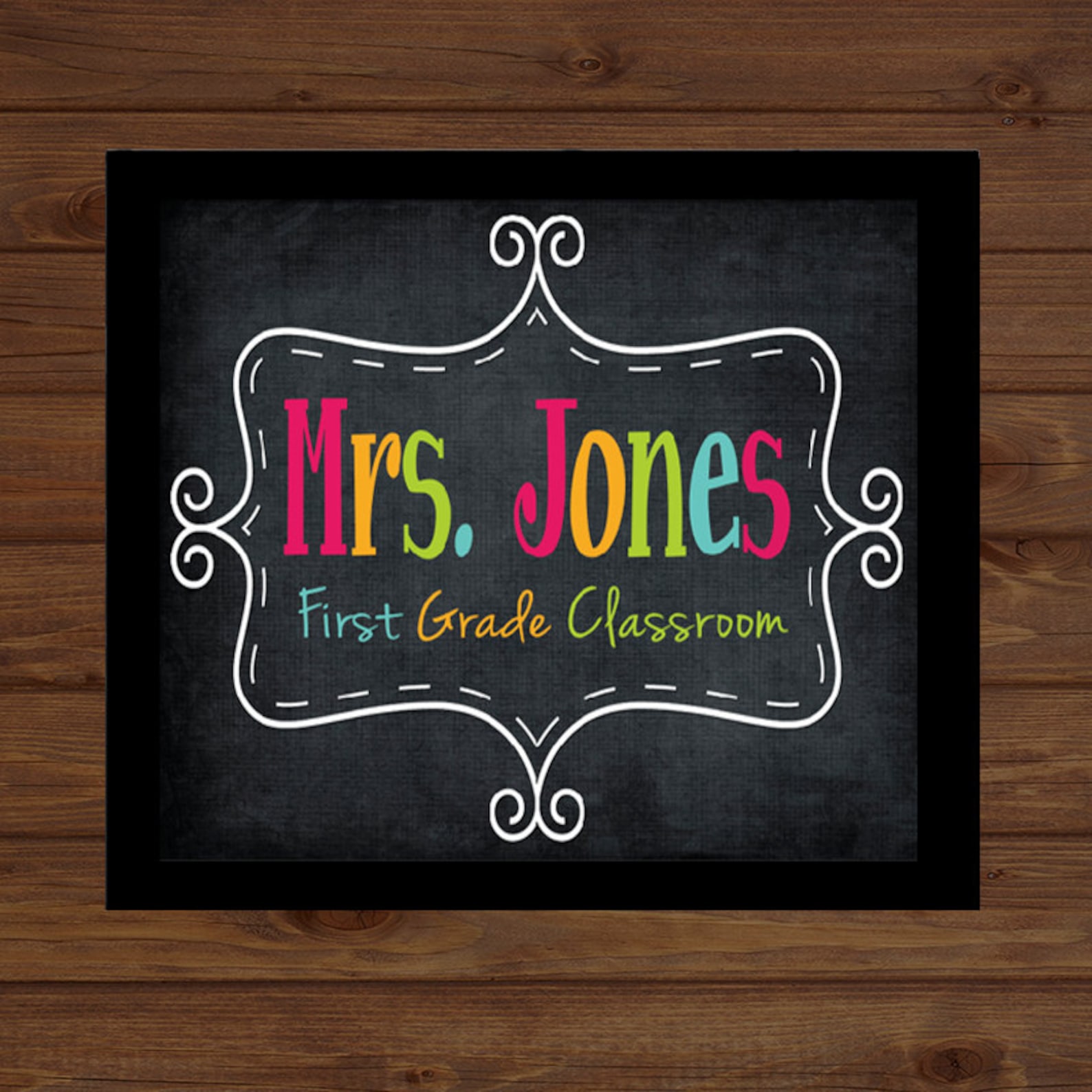 Chalkboard Teacher Sign Back to School Custom Personalized - Etsy