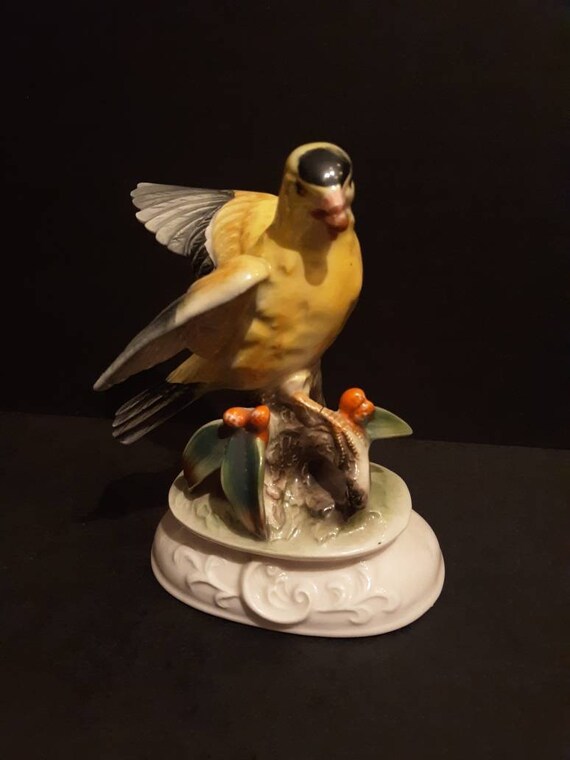 Vintage Napco Ware Golden Finch Figurine Statue C-8524 | Etsy