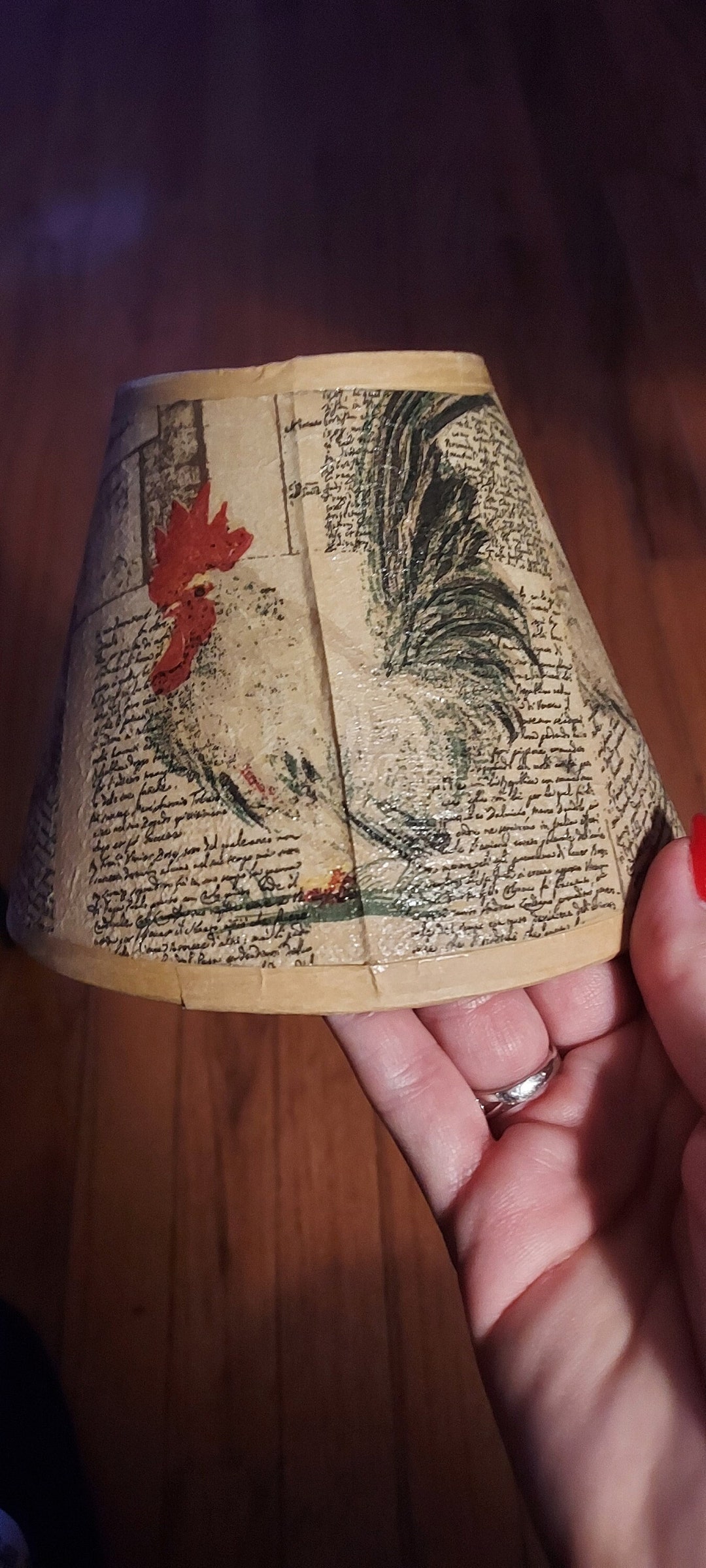 Vintage Paper Mache Rooster Lamp Shade With Coucou Bleu, by Isabelle De ...