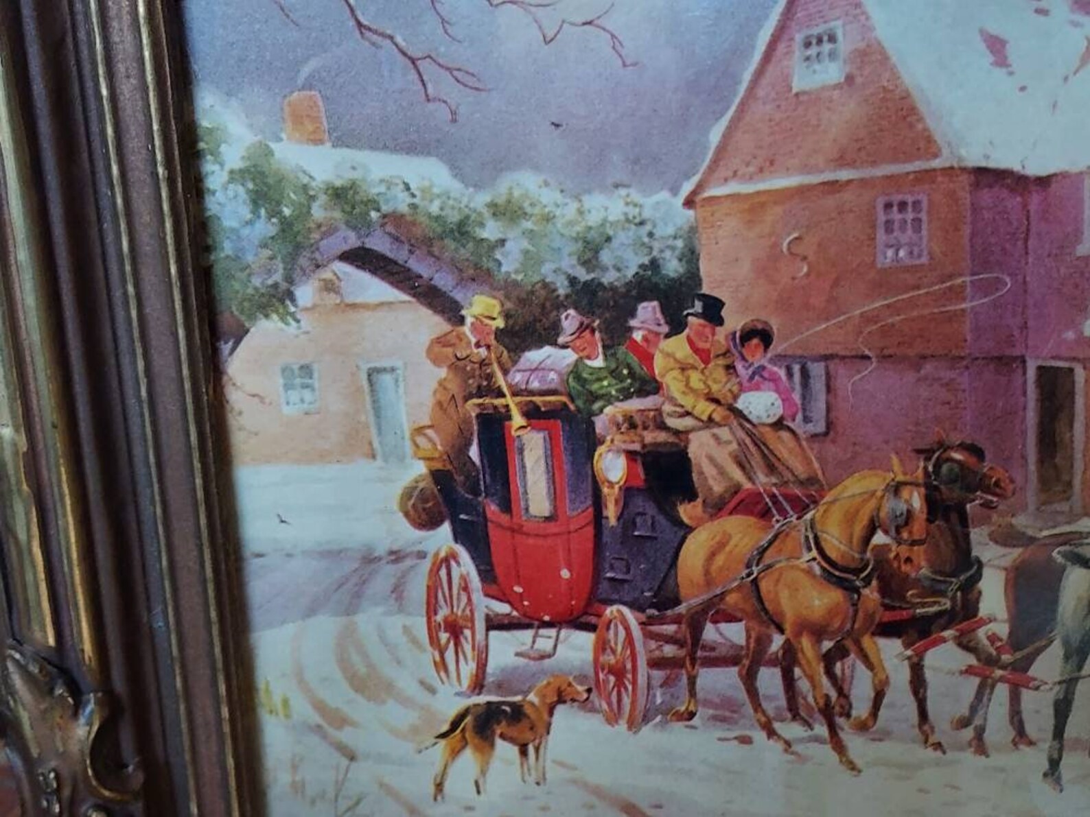 Vintage Henry Murray Watercolor Stagecoach and Horses in the - Etsy
