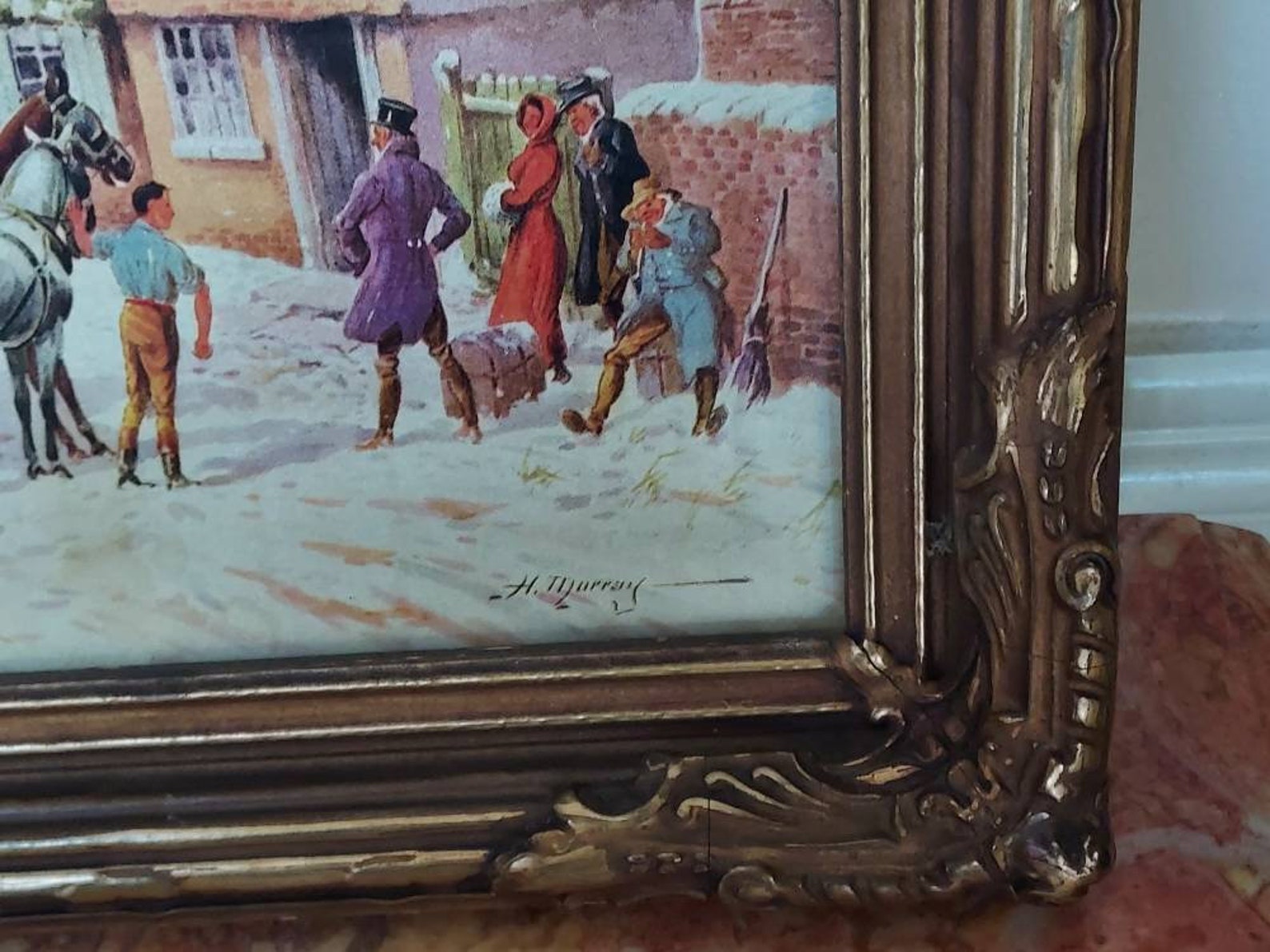 Vintage Henry Murray Watercolor Stagecoach and Horses in the - Etsy