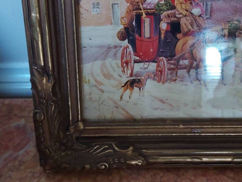 Vintage Henry Murray Watercolor Stagecoach and Horses in the - Etsy