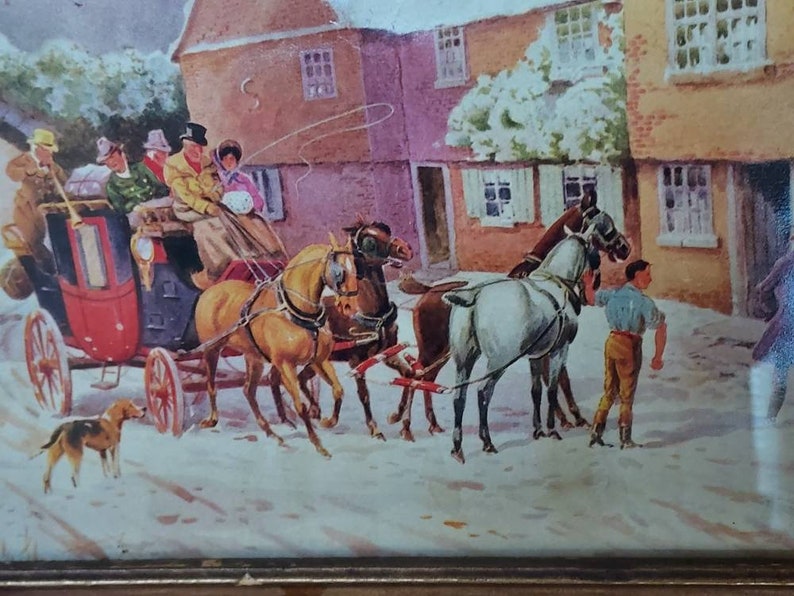 Vintage Henry Murray Watercolor Stagecoach and Horses in the - Etsy