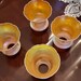 Vintage Set of 4 Quezel Art Glass Shades, Threaded Hearts and Vine ...