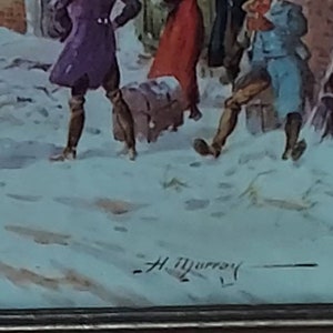 Vintage Henry Murray Watercolor Stagecoach and Horses in the Snow ...