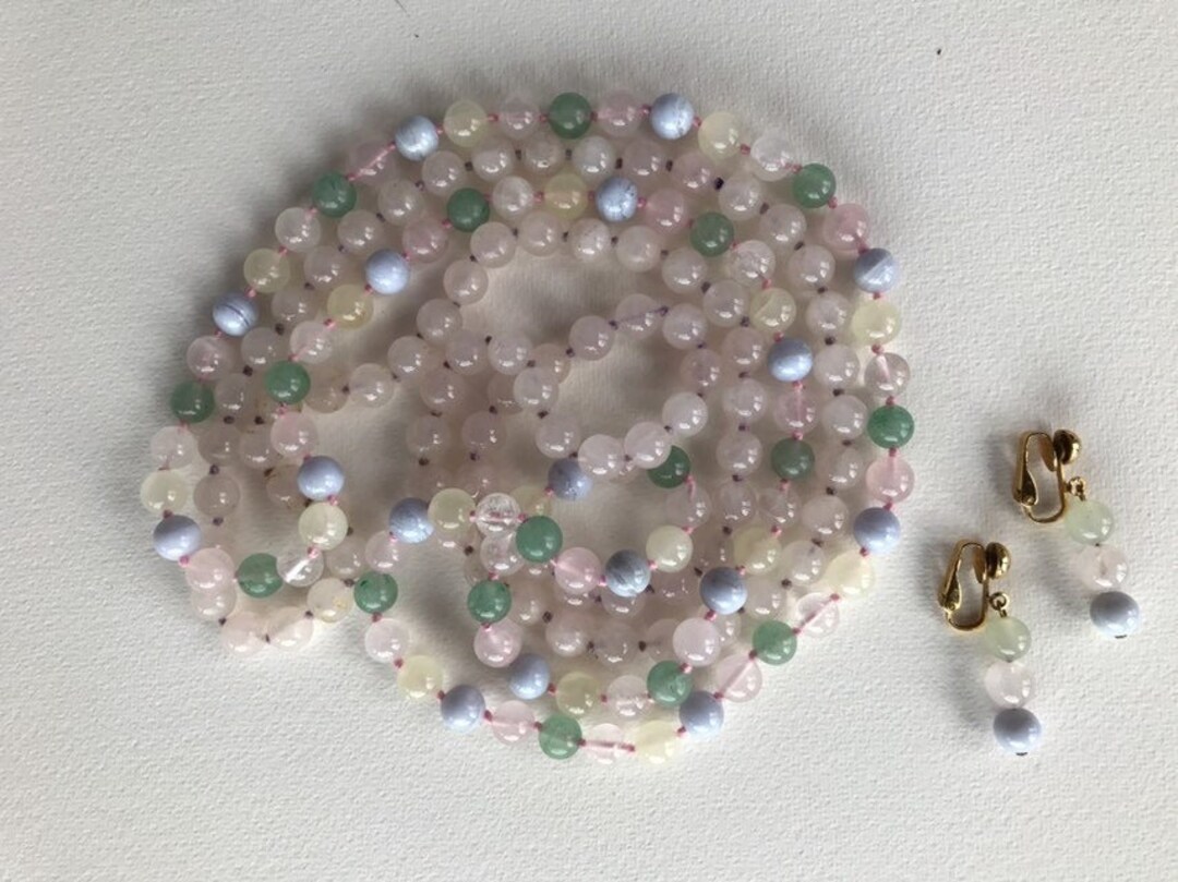 Pretty Rose Quartz Bead Necklaces and Earrings 06/19-06 - Etsy