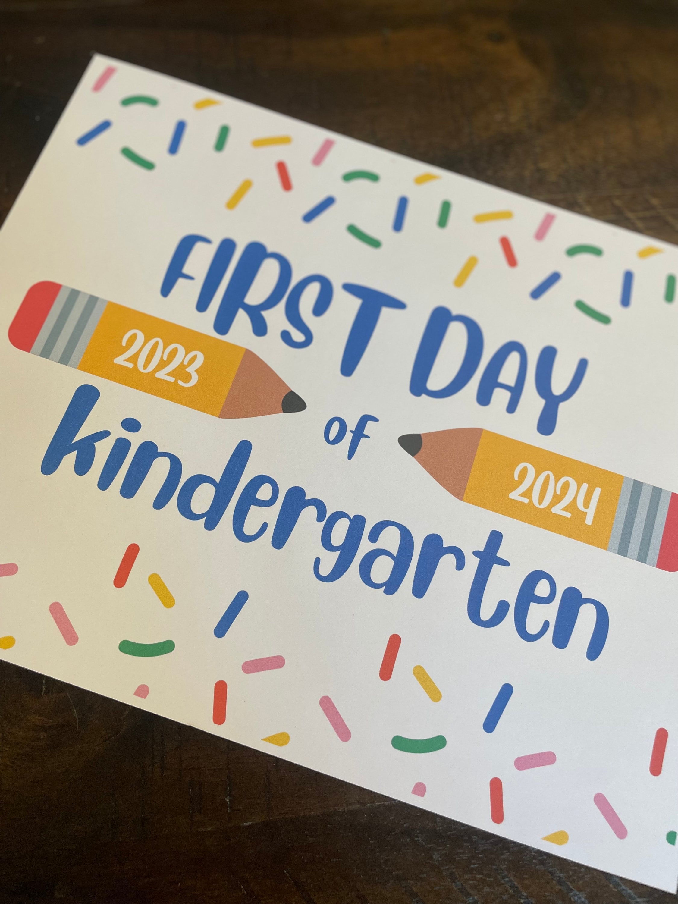 Confetti First Day of School Printable Sign/personalized Confetti First ...