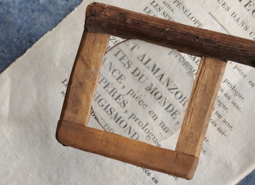 Magnifying Glass Made by Hand From Wood, Antique French Vintage, Vision ...