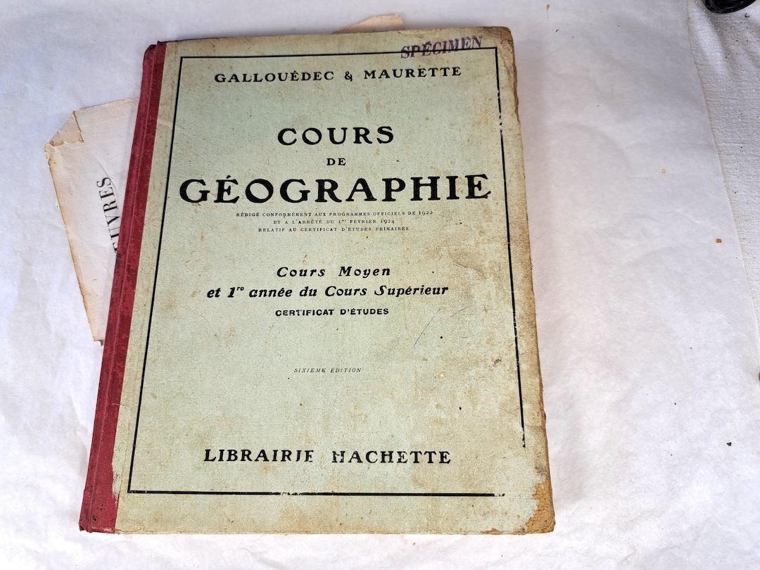 Antique Geography School Book French Vintage Lessons for the - Etsy