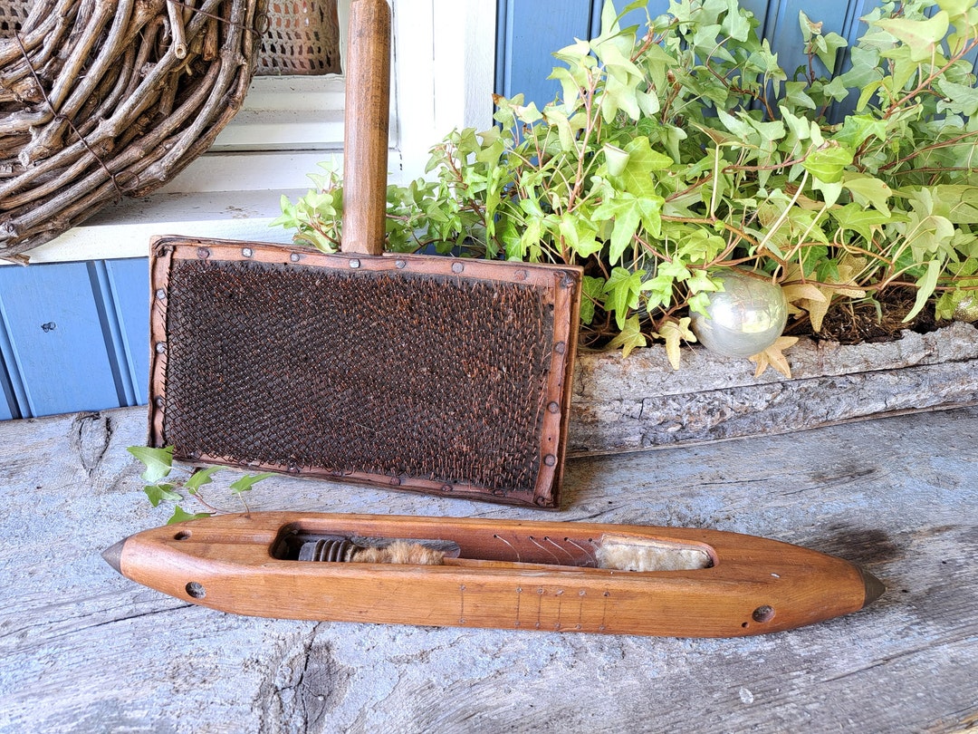 Antique Wool Carding Paddle, Wool Carder, French Vintage, Primitive ...