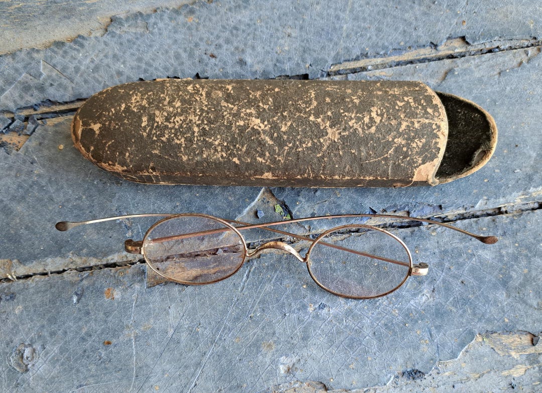 Antique Silver Metal Wired Glasses, Oval Eye Frame, French Vintage ...