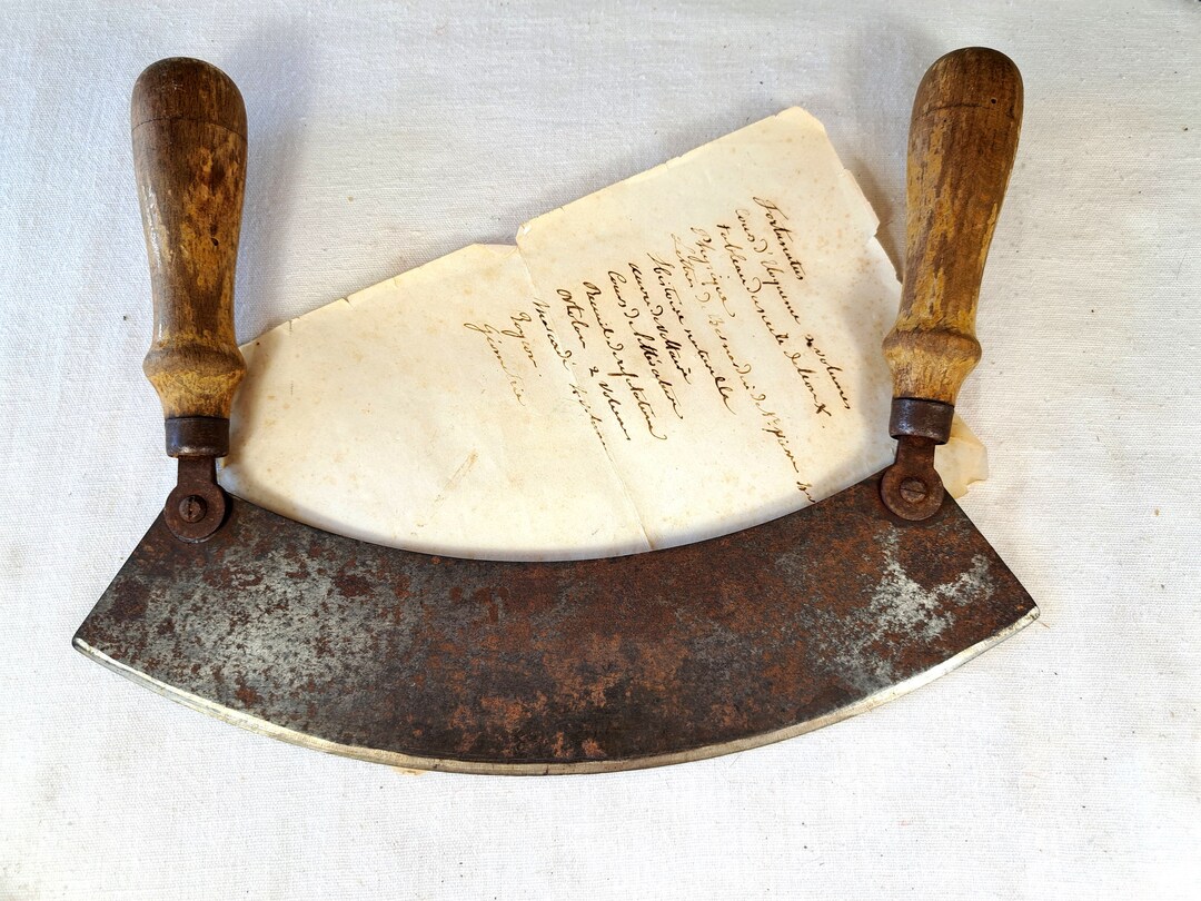 RARE French Herb Chopper With Movable Flexible Wooden Handles, Hachoir ...