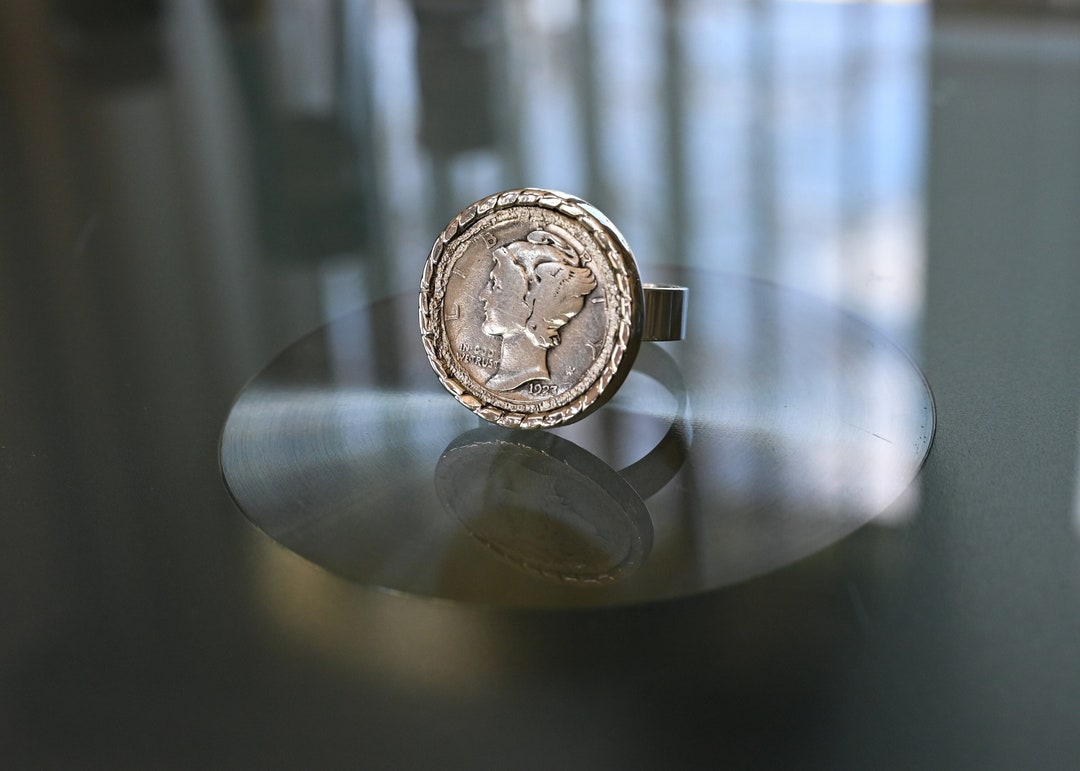 1923 Mercury Silver Dime Ring - Etsy