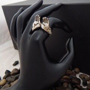 Open Hands Ring Sterling Silver With Gold - Etsy