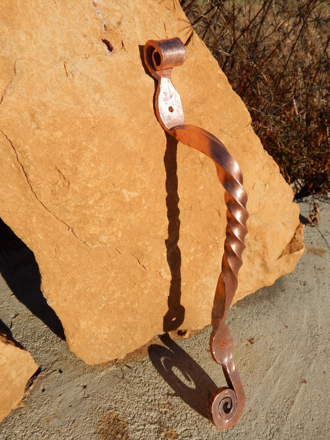 Solid Copper Door Handle Pull, Hand Forged - Etsy