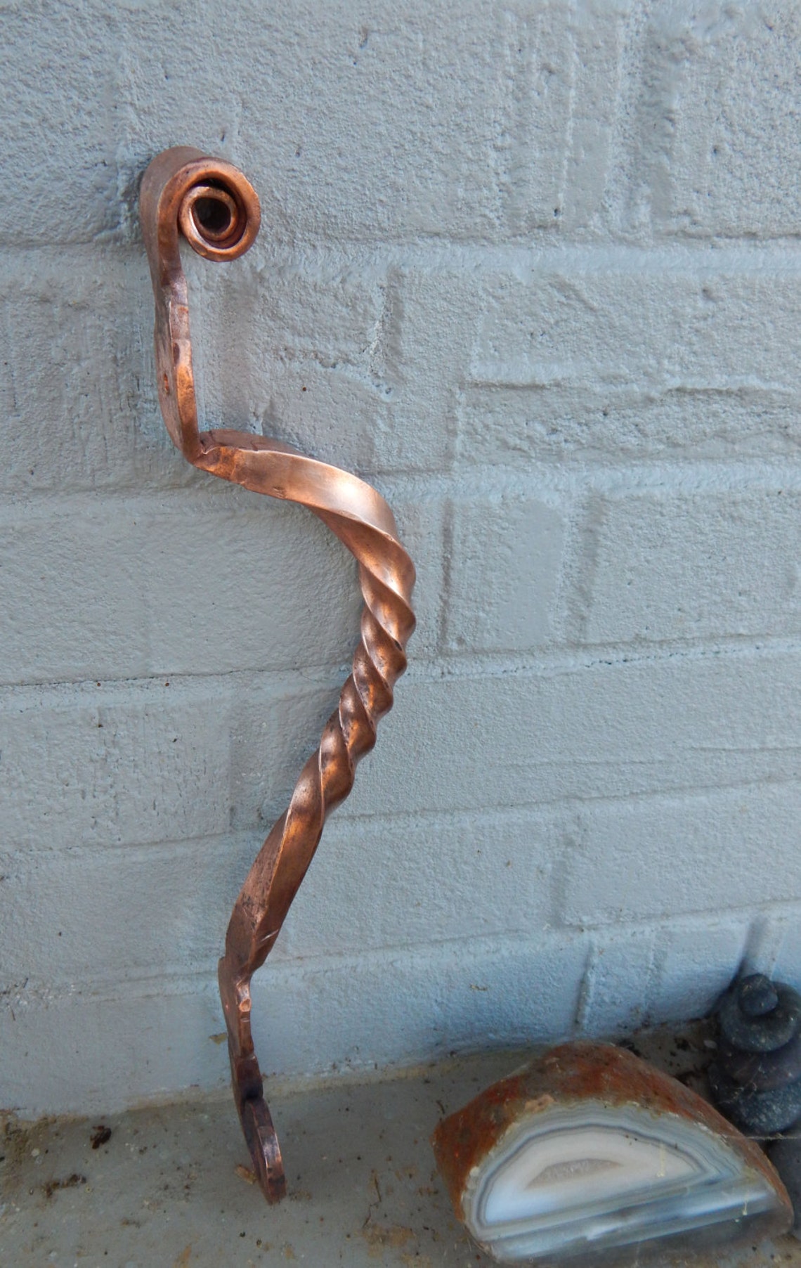Solid Copper Door Handle Pull, Hand Forged - Etsy