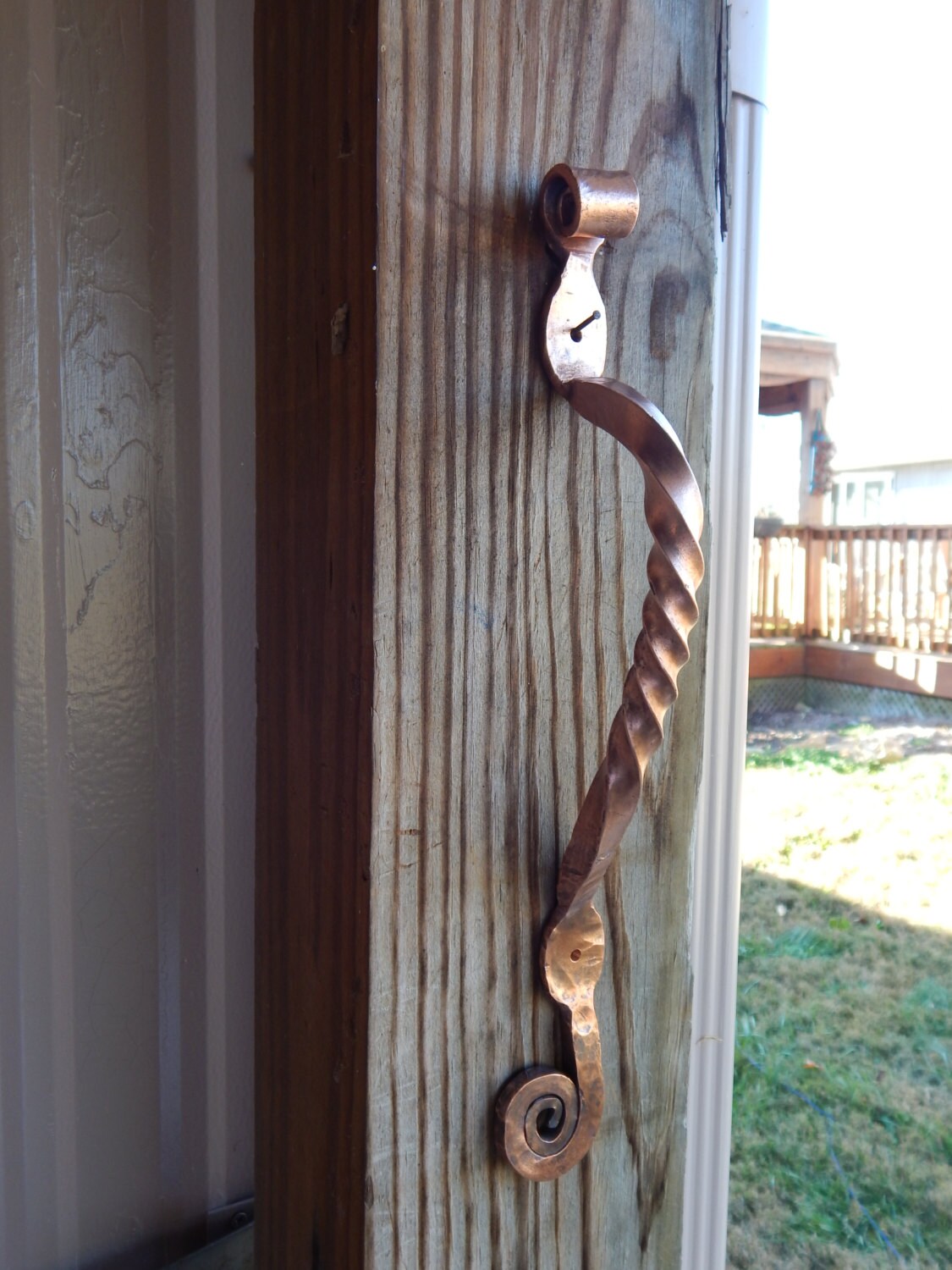 Solid Copper Door Handle Pull, Hand Forged - Etsy