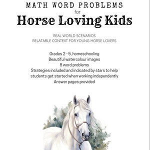 Math for Horse Loving Kids. Math Questions Workbook With Horse Theme ...