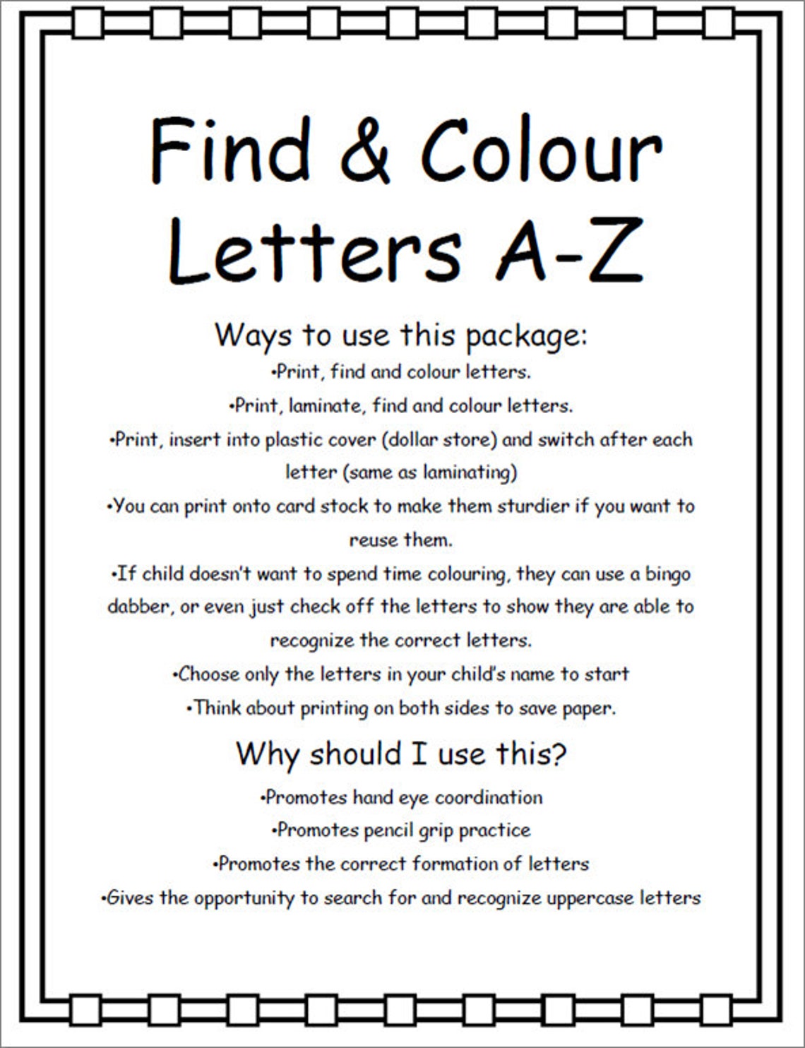 Find and Colour Letters A-Z PDF - Etsy