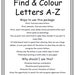 Find and Colour Letters A-Z PDF - Etsy