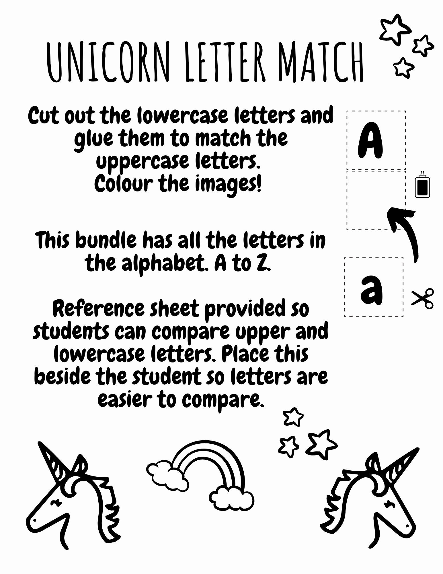 Unicorn Letter Match - Etsy