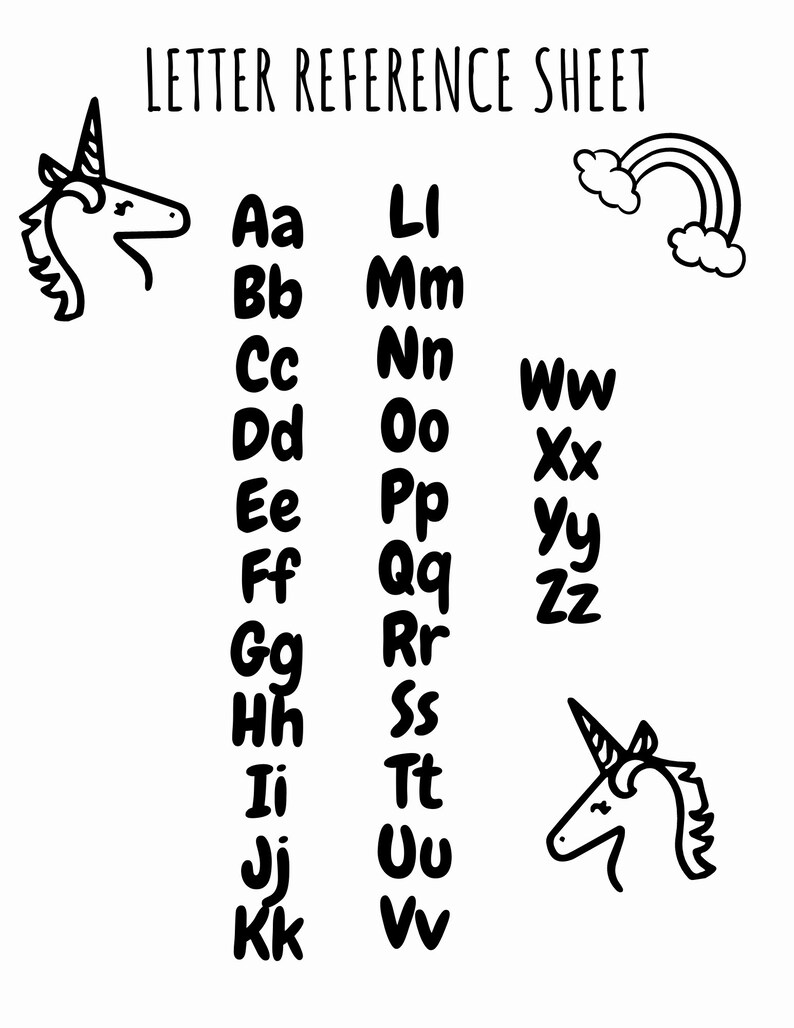 Unicorn Letter Match - Etsy
