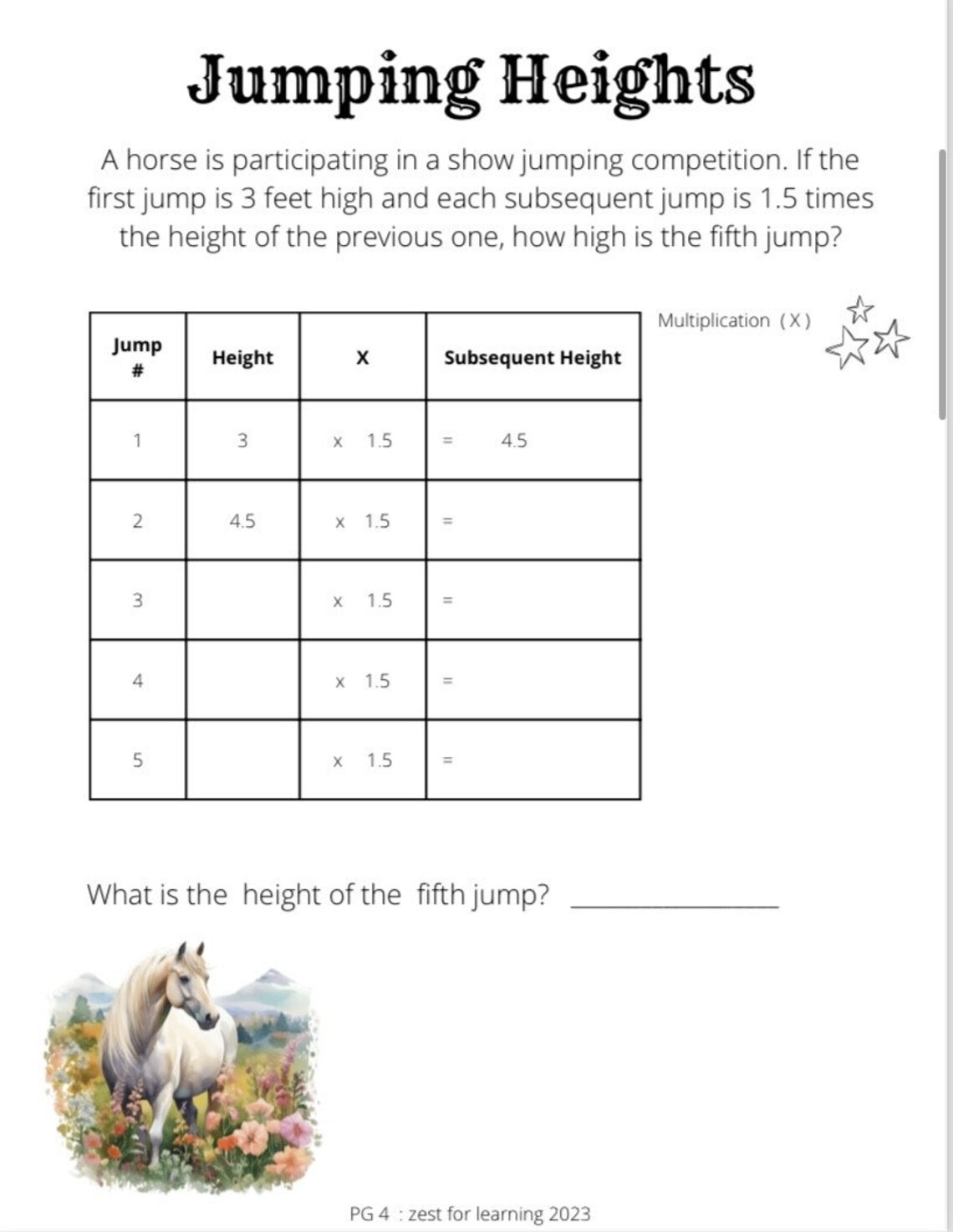 Math for Horse Loving Kids. Math Questions Workbook With Horse Theme ...