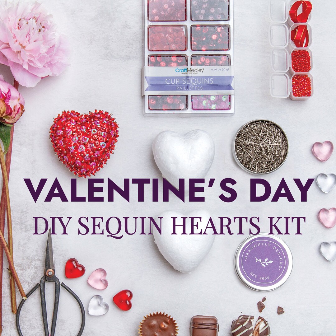 DIY Sequin Hearts Valentine's Day Decor Making Kit | Kids & Family ...
