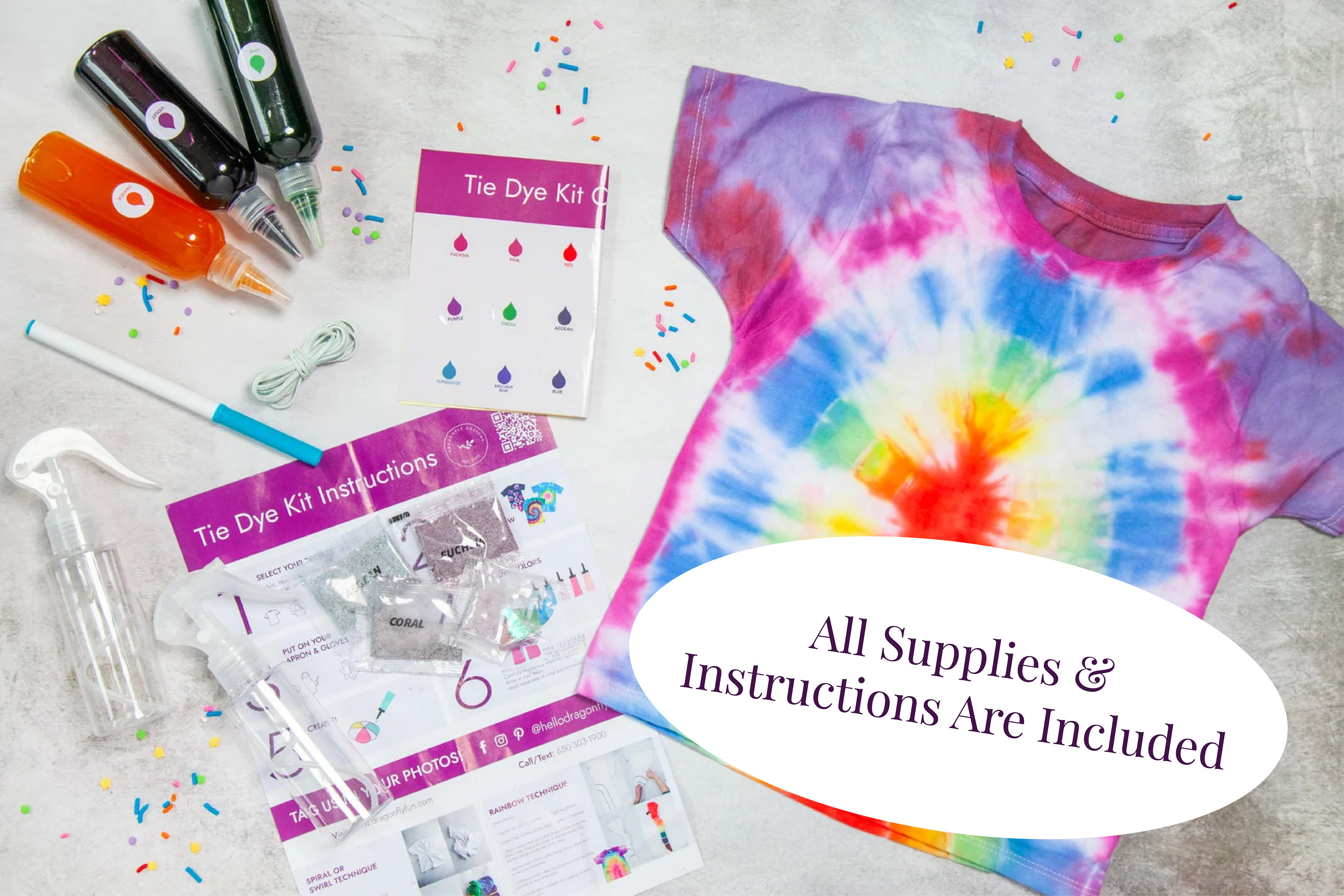 DIY Tie Dye Kit With Supplies and Instructions Deluxe Tie-dye Craft ...
