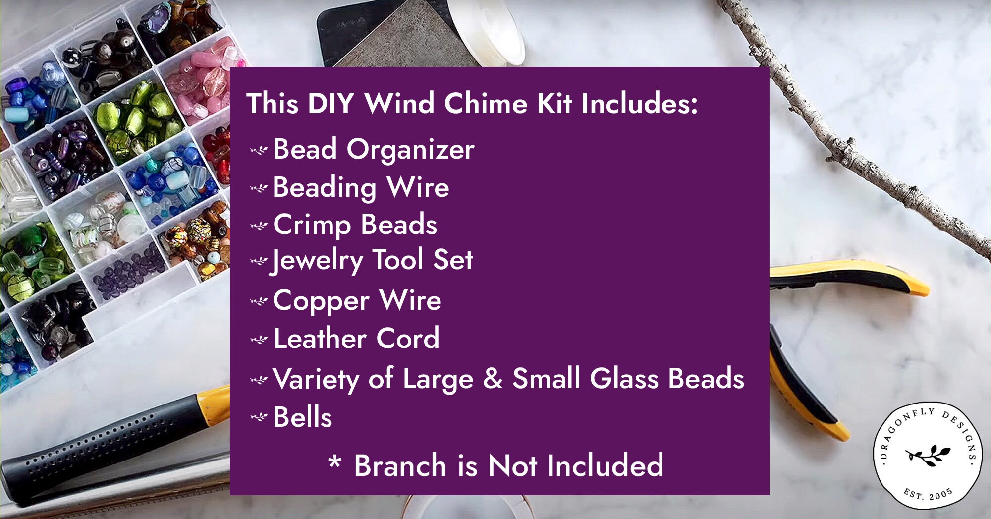 DIY Beaded WIND CHIME Kit Garden Decorations Do It Yourself Wind Chimes ...