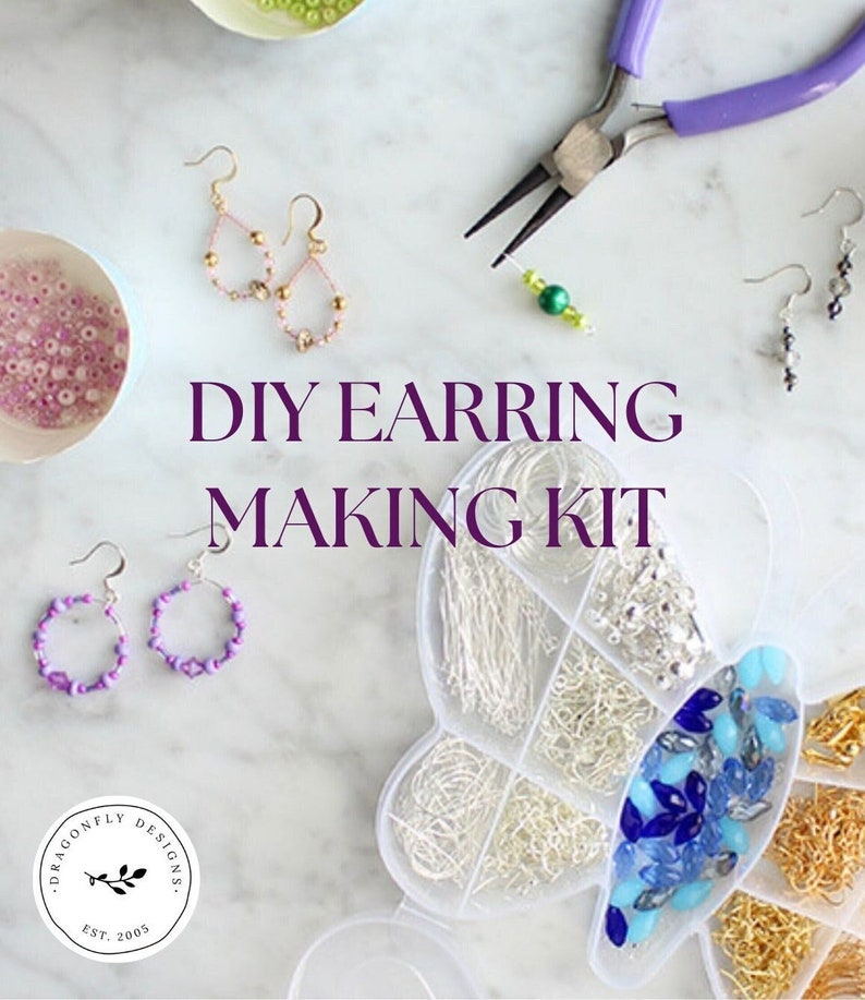 DIY Earring Making Kit | Jewelry Making Supplies | Butterfly or Flower ...