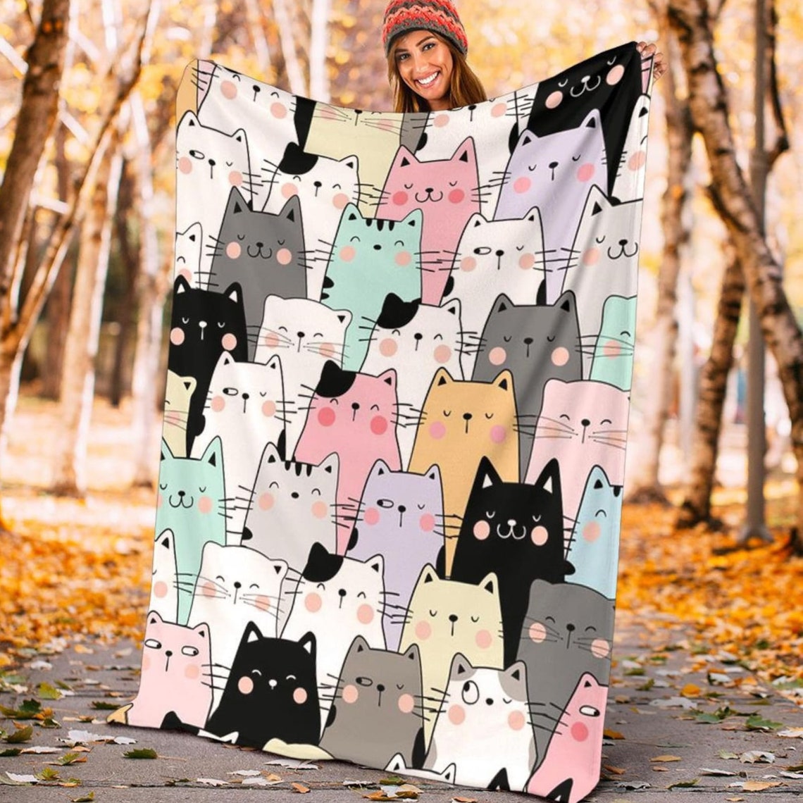 Cat Mom Dad Blanket - Cats Fleece Blanket - Cat Throw Blanket - Cats ...