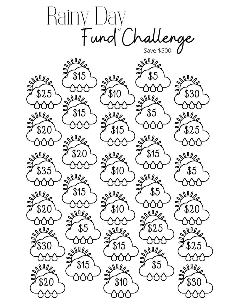 500 Savings Challenge - Etsy